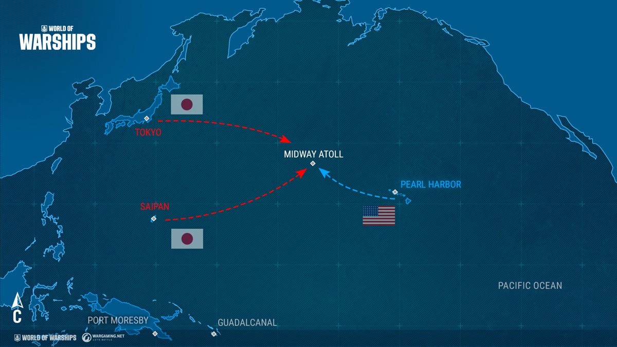 Battle Of Midway Map Pacific Battles Pearl Harbor National Memorial